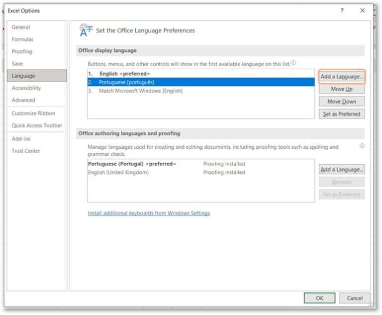 Como alterar a língua do Excel - MBi - Excelerate Your Business