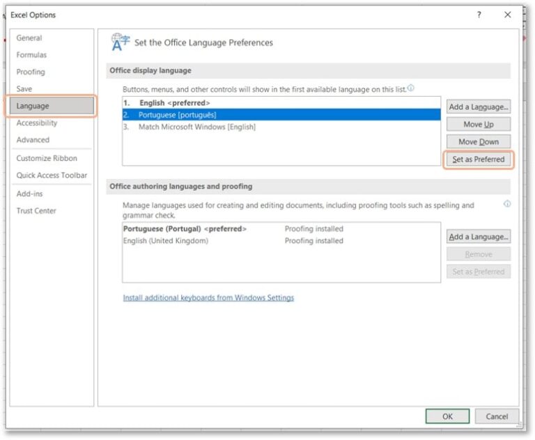 Como alterar a língua do Excel - MBi - Excelerate Your Business
