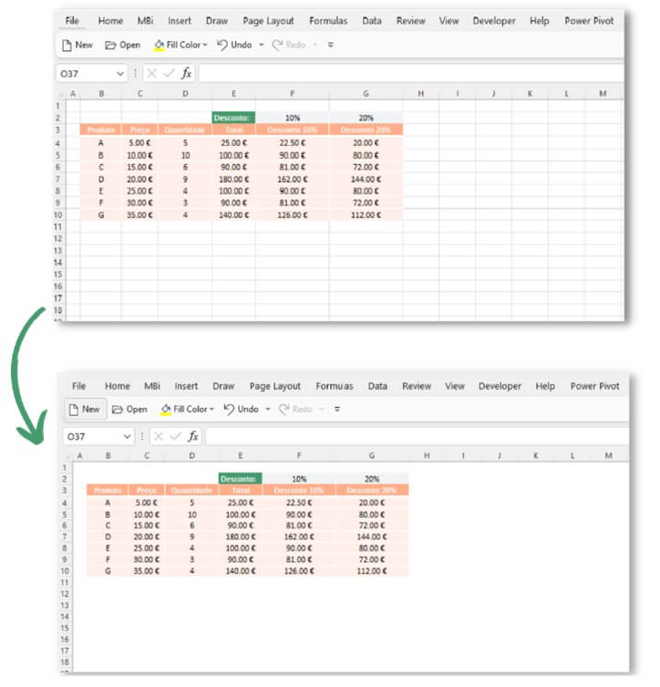 Como melhorar o aspeto visual de um ficheiro de Excel
